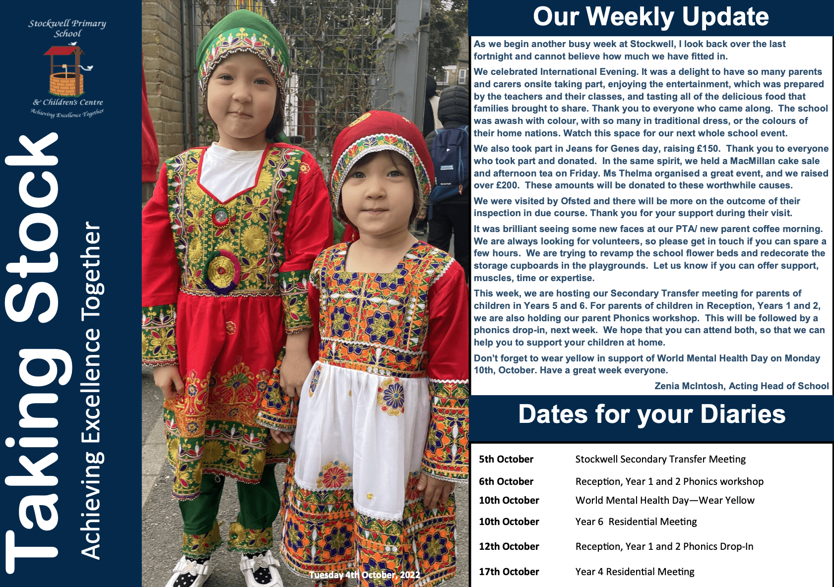 Taking Stock - 3rd October 2022 - Stockwell Primary