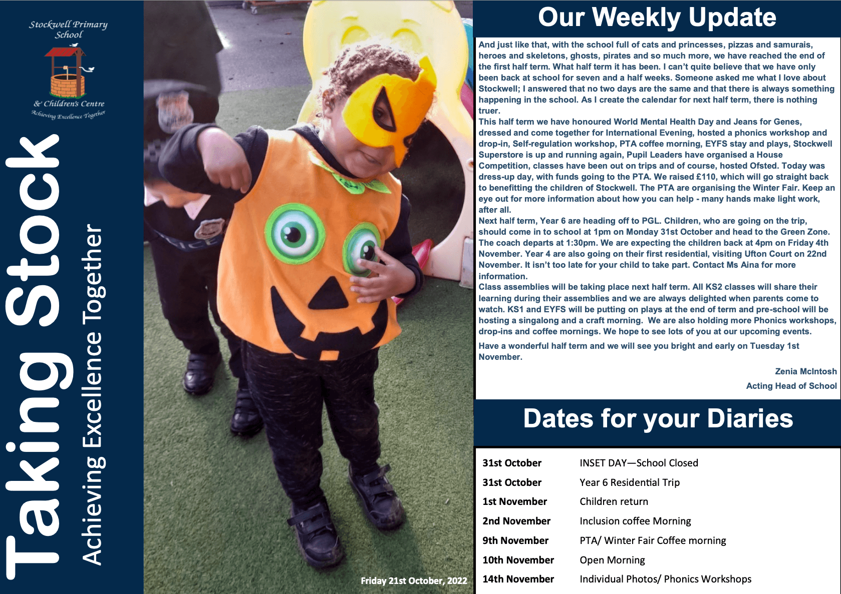 Taking Stock 21st October 2022 - Stockwell Primary