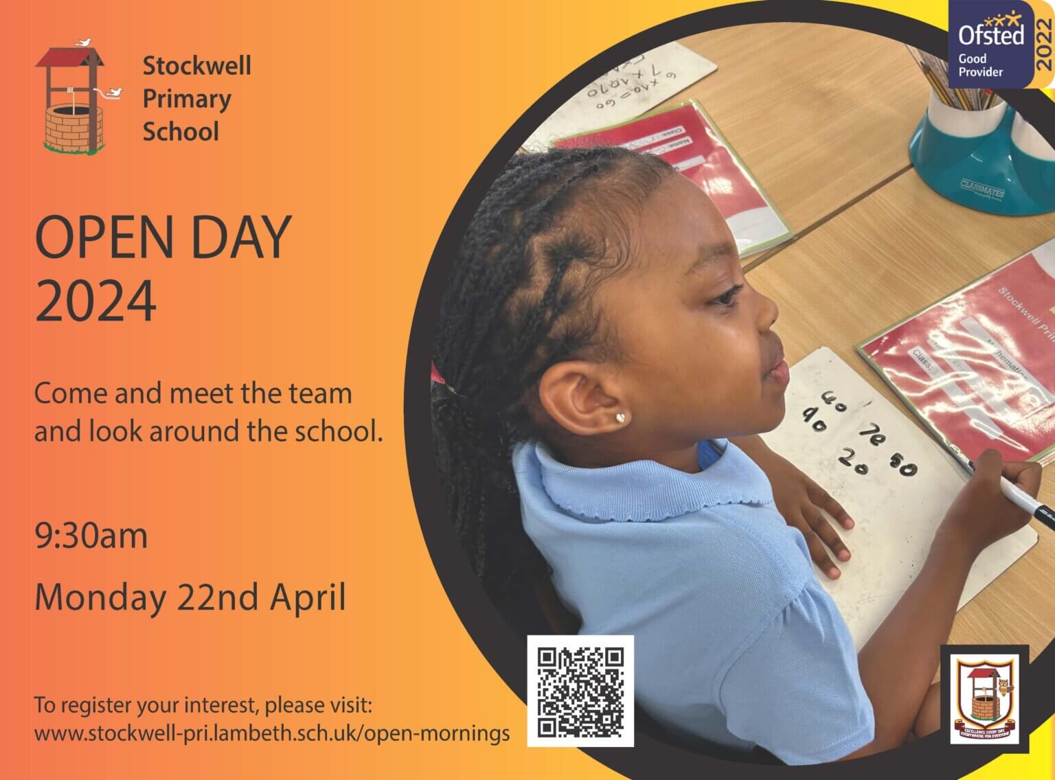 Open Day - 22nd April 2024 - Stockwell Primary