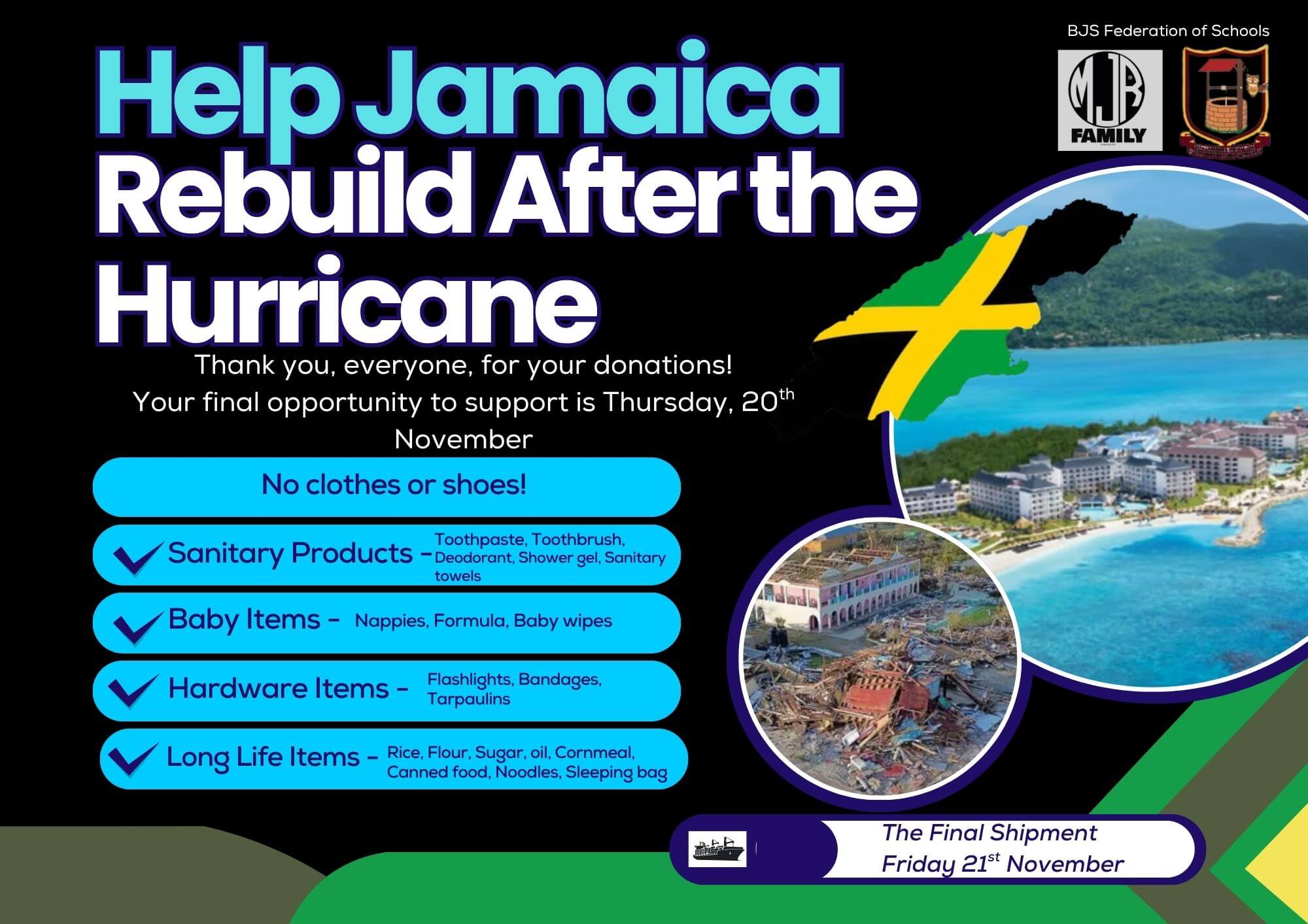 Help Jamaica Donations 2025 - Stockwell Primary
